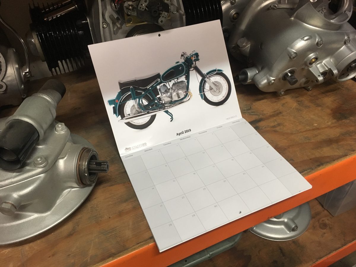 Vintage BMW Motorcycles 2019 Wall Calendar - Tim Stafford Restorations